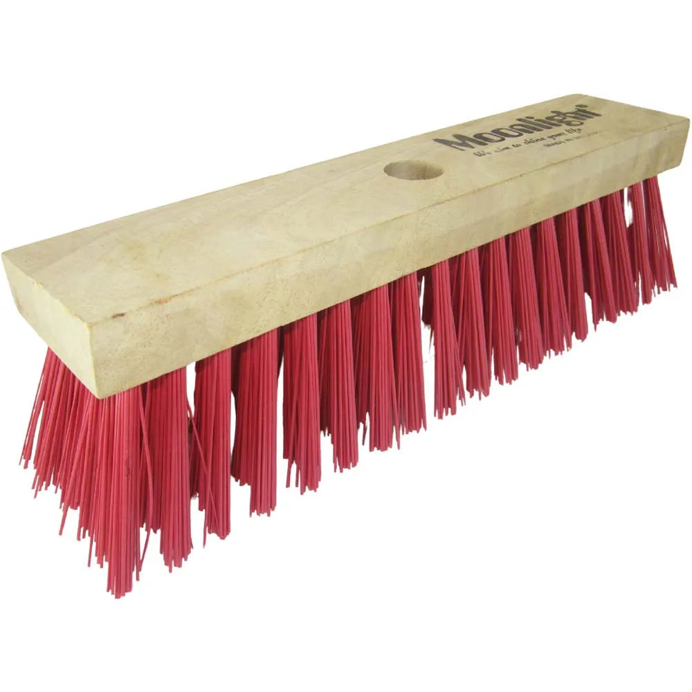 Moonlight Heavy Duty 6 Row Street Broom with Socket and 120cm Wooden H ...