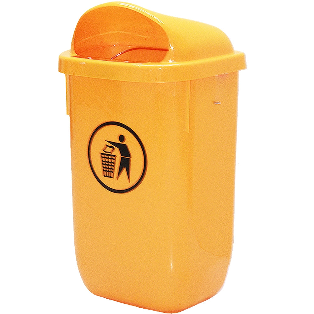 Garbage Bin Pole Mounted 50 Liters With Safety Lock / Orange ...